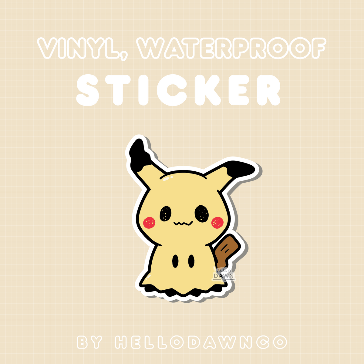#778 Pika Mimic Vinyl Waterproof Sticker – Hellodawnco
